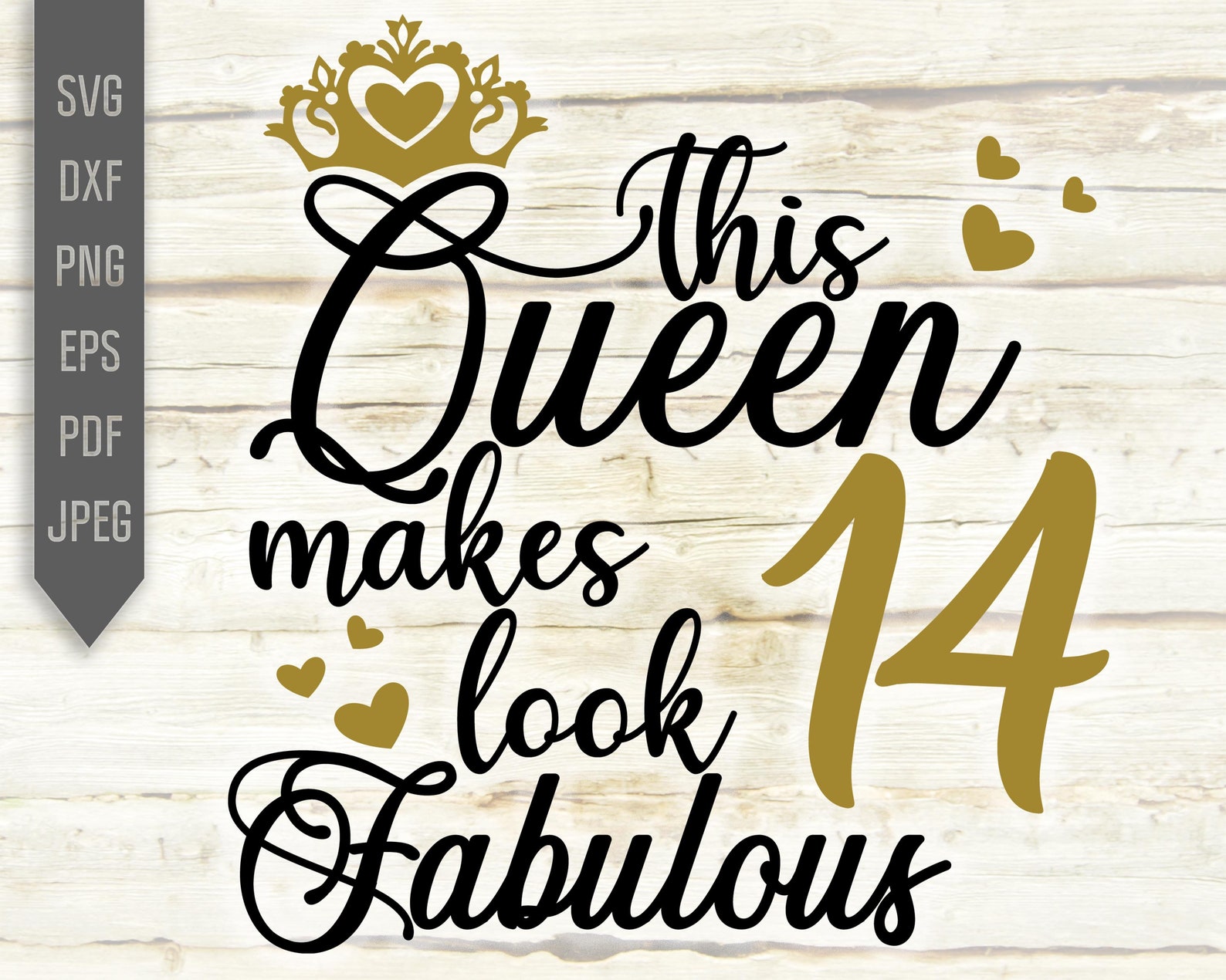 14th Birthday Svg. This Queen Makes 14 Look Fabulous Svg. | Etsy
