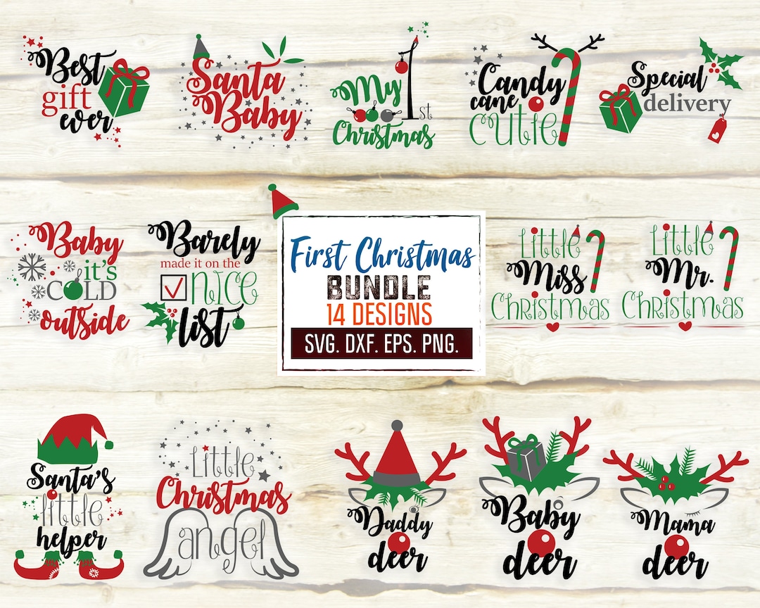 Christmas Baby Bundle Svg. First Christmas Svg. Baby Christmas Svg. Kid ...
