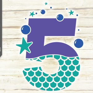 Mermaid Numbers 0-9 Svg. Mermaid Birthday Svg. First Mermaid Birthday ...