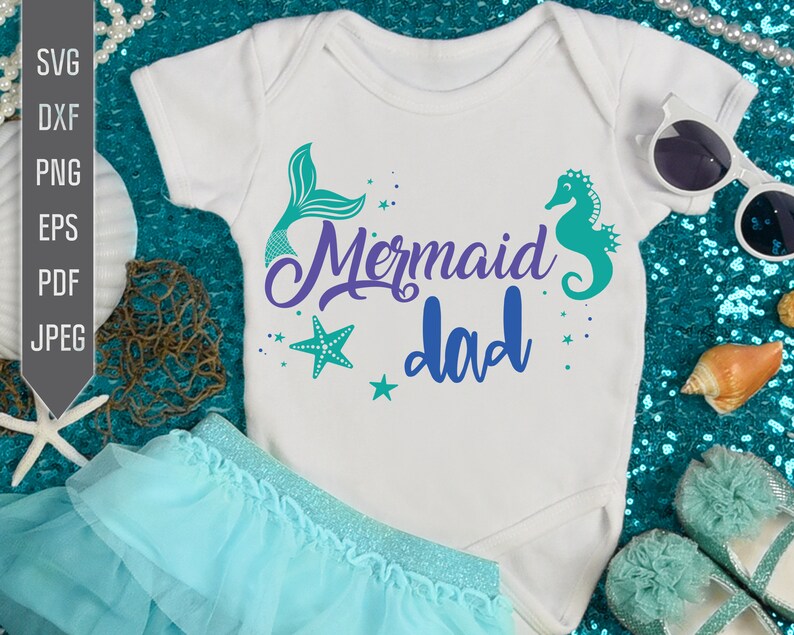 Mermaid Dad Svg. Mermaid Father Svg. Mermaid Svg. Mermaid Tail | Etsy