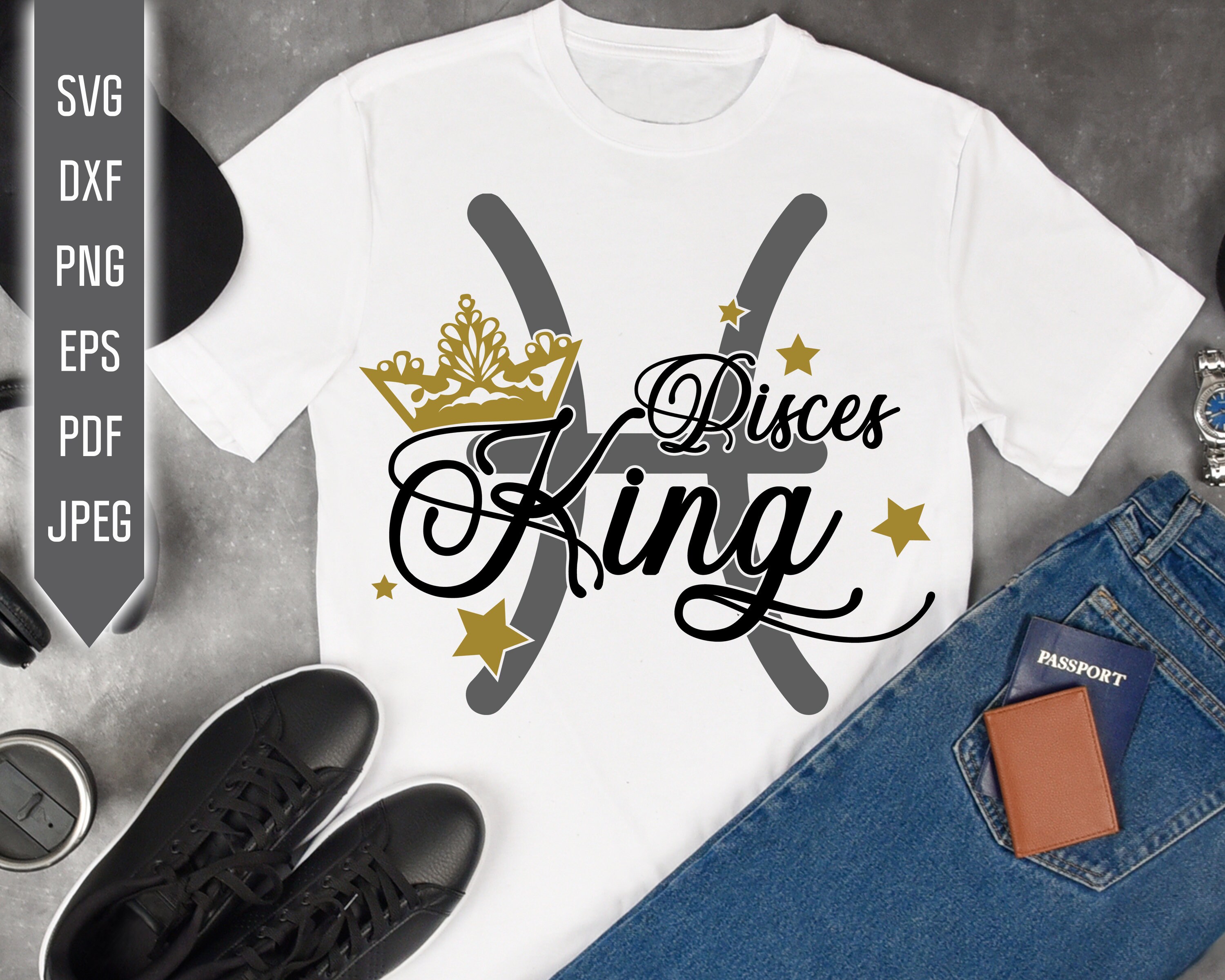 Pisces King Svg. Zodiac Sign Svg. Horoscope Svg. Pisces Sign | Etsy
