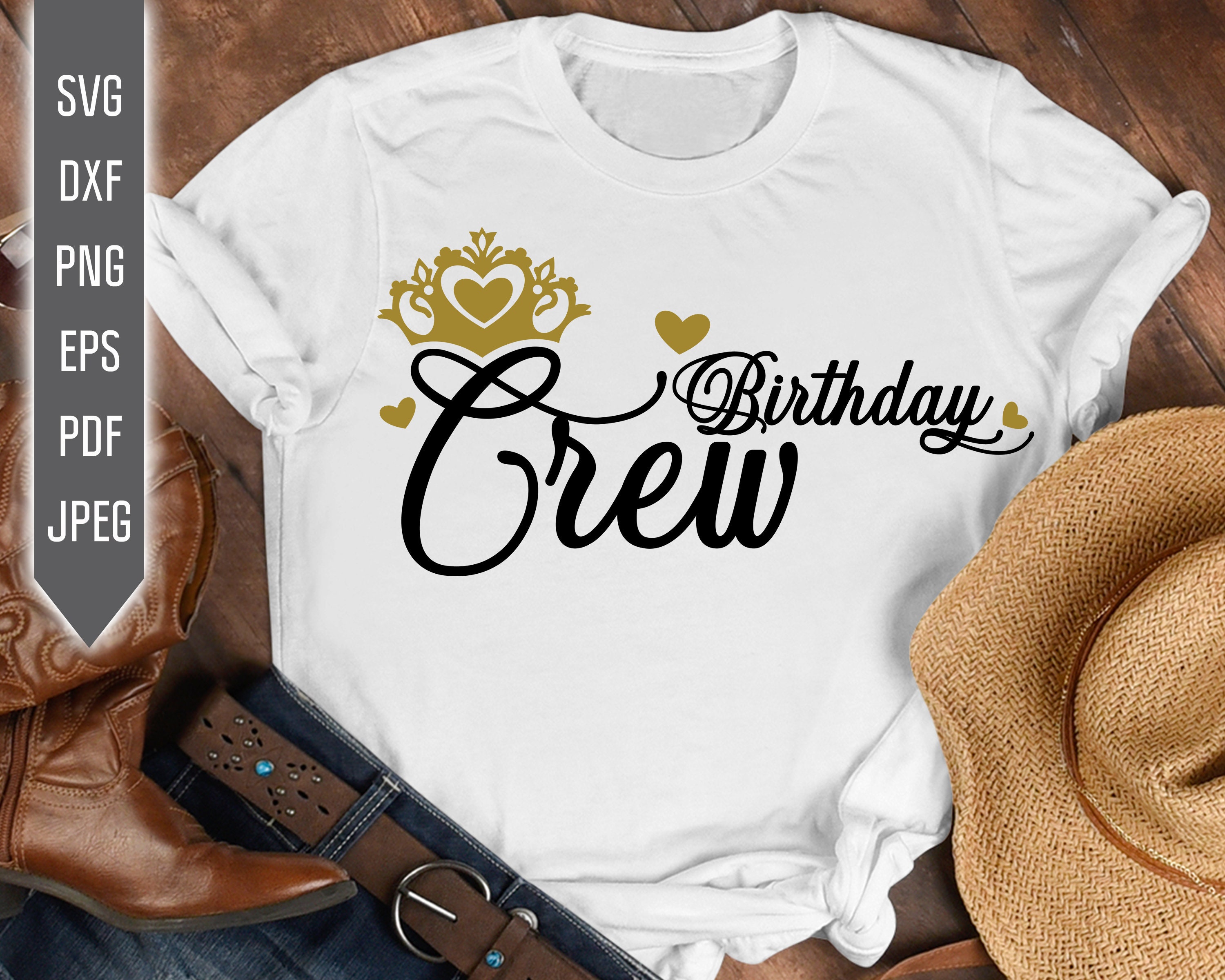 Birthday Crew Svg. Birthday Squad Svg. Birthday Crown Svg. | Etsy