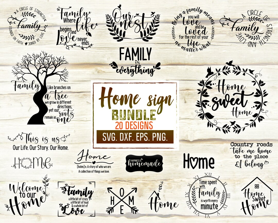 Home Sign Svg Bundle. Home Decor Svg. Family Svg. Home Svg. Farmhouse ...