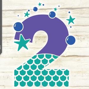 Mermaid Numbers 0-9 Svg. Mermaid Birthday Svg. First Mermaid Birthday ...