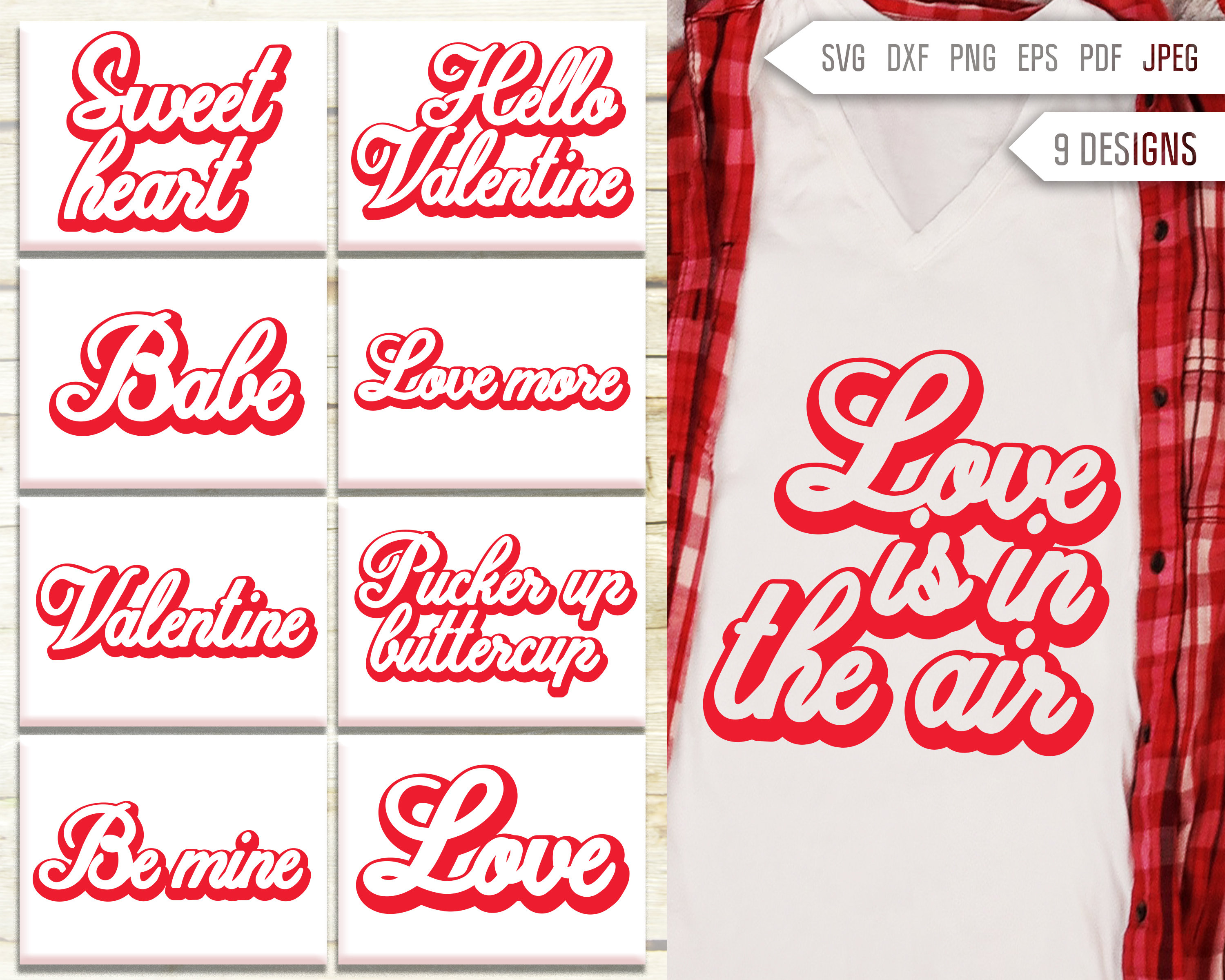 Groovy Valentine's Day Svg Bundle in Retro Font. | Etsy