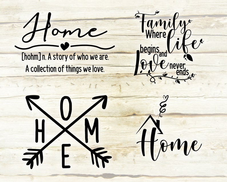 Home Sign Svg Bundle. Home Decor Svg. Family Svg. Home Svg. - Etsy