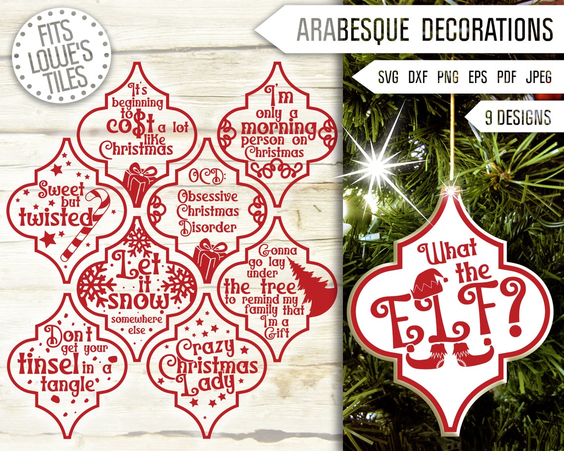 Funny Arabesque Tile Ornament Svg Bundle. Christmas Arabesque | Etsy