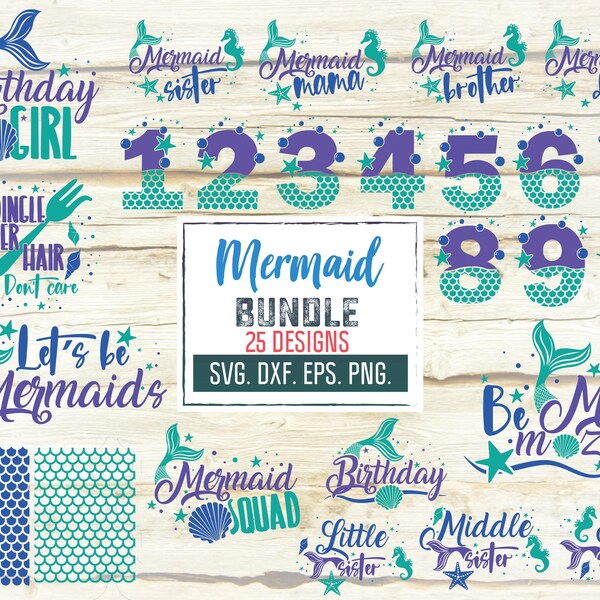 Mermaid Birthday Svg - Etsy