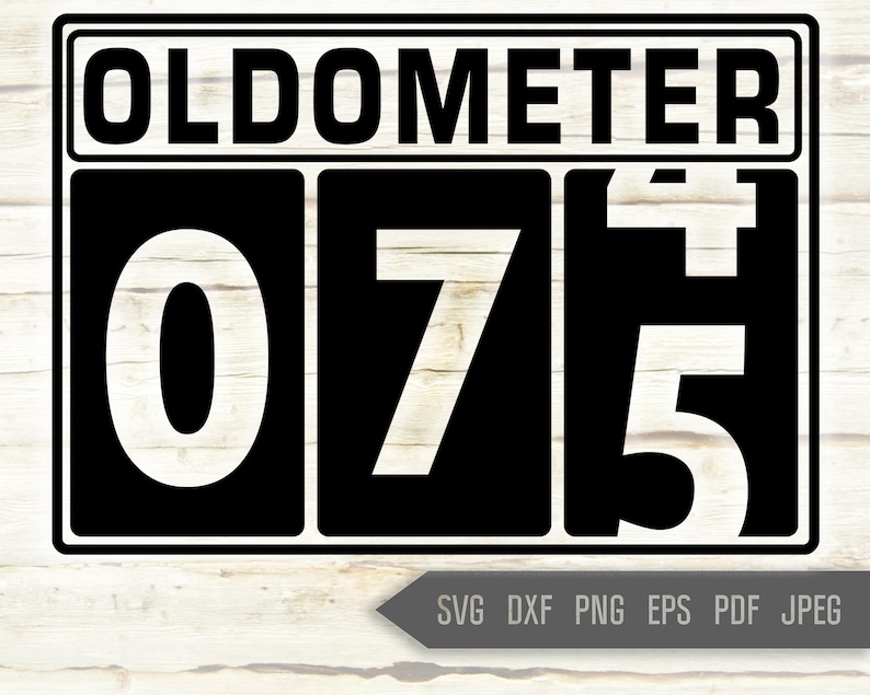 75. Geburtstag Oldometer SVG: Auto Entfernungsmesser Design (Digitaler ...