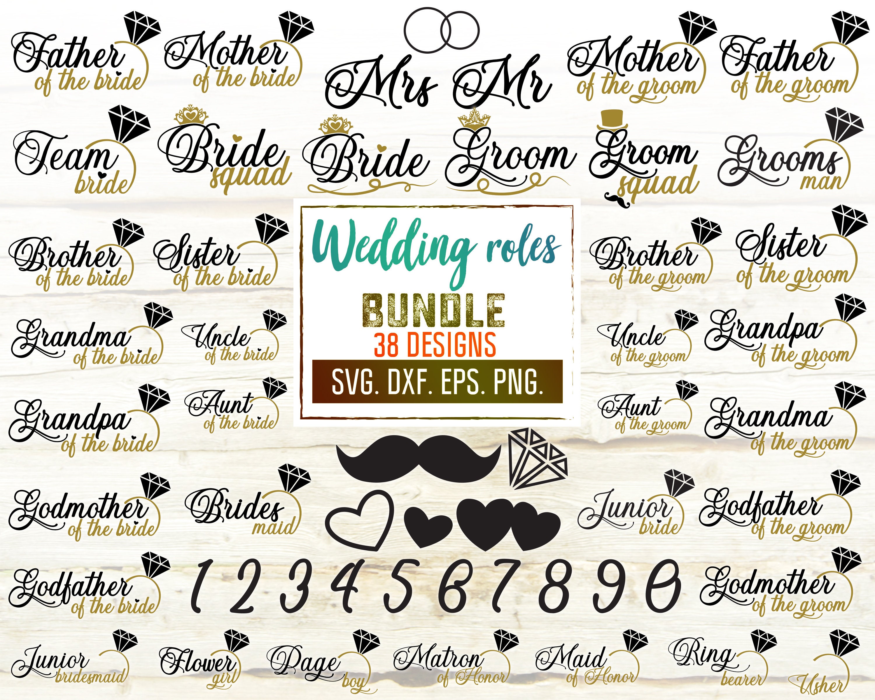 Mariage Svg. Mariage Svg Bundle. Mariée Svg. Groom Svg. Rôles | Etsy