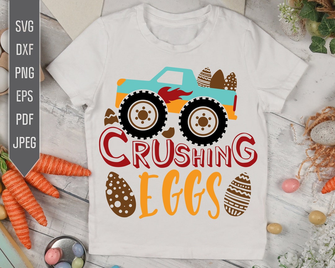 Crushing Eggs Svg. Easter Monster Truck Svg. Easter Eggs Svg. Easter ...