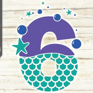 Mermaid Numbers 0-9 Svg. Mermaid Birthday Svg. First Mermaid Birthday ...