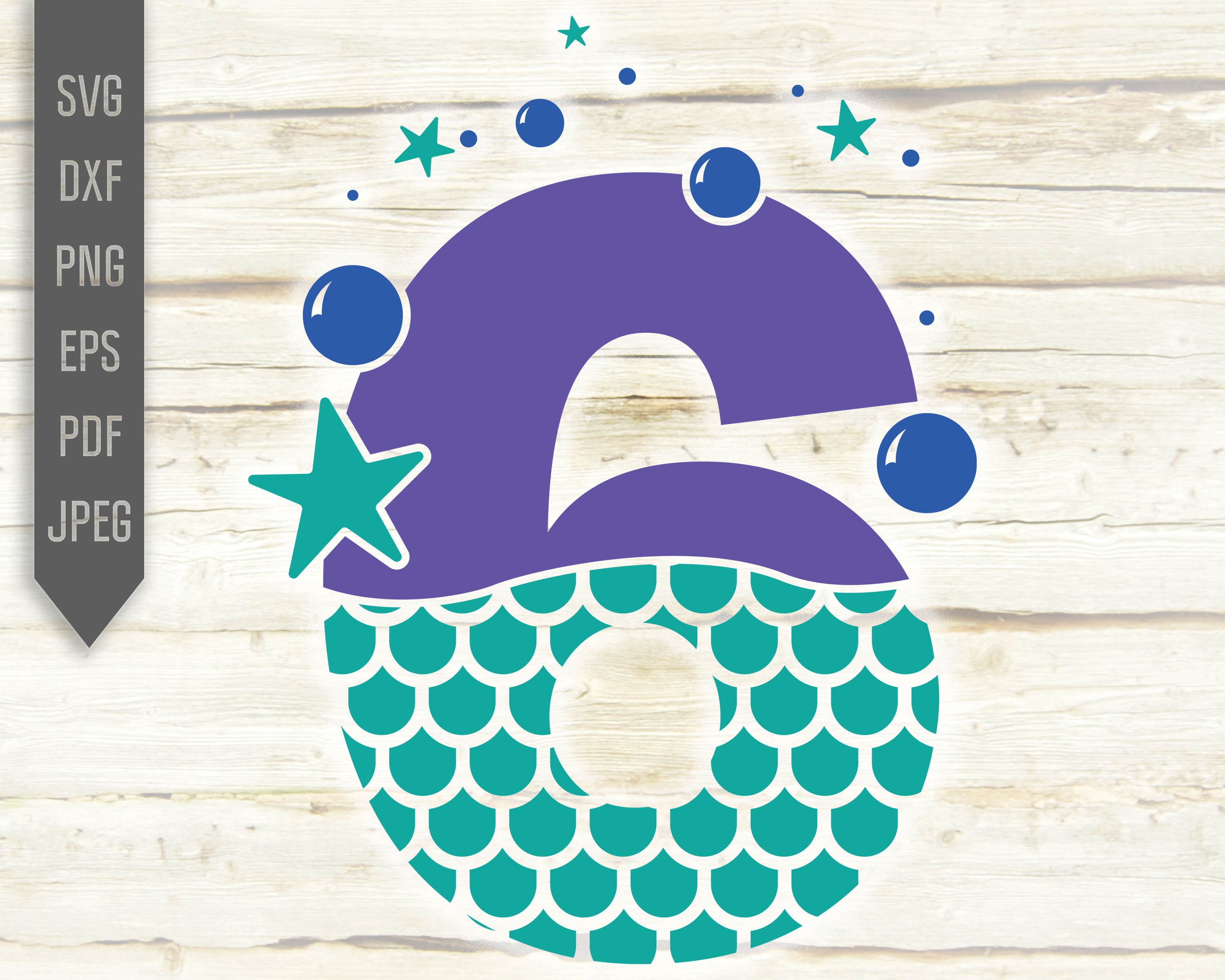 Mermaid Birthday Numbers SVG Bundle: Scales, Cricut, Silhouette ...