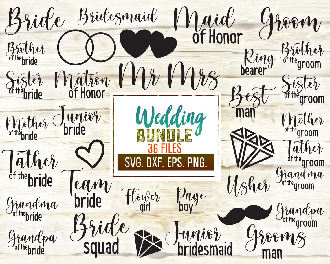 Wedding Svg. Wedding Svg Bundle. Bride Svg. Groom Svg. Wedding | Etsy