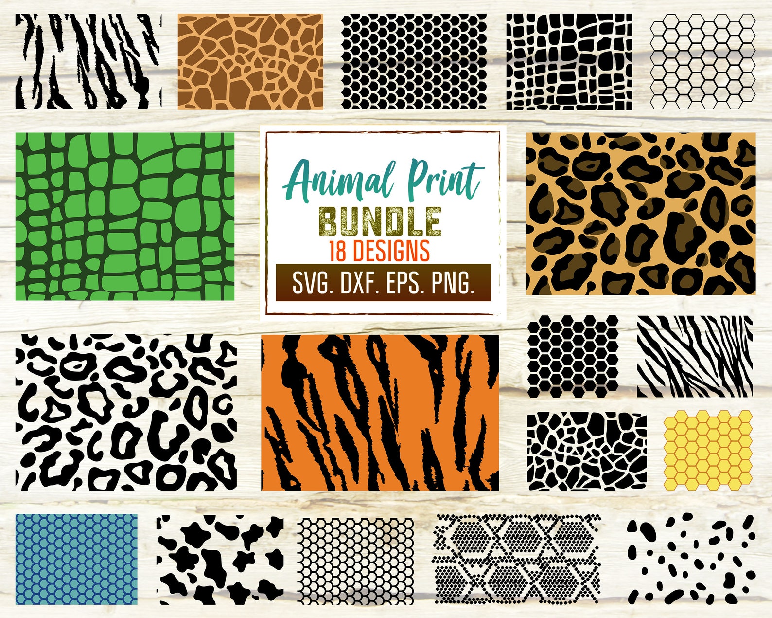Seamless Animal Print Svg. Animal Pattern Svg Bundle. Animal | Etsy