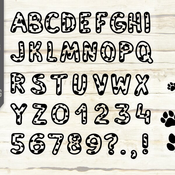 Dalmatian Font Svg - Etsy