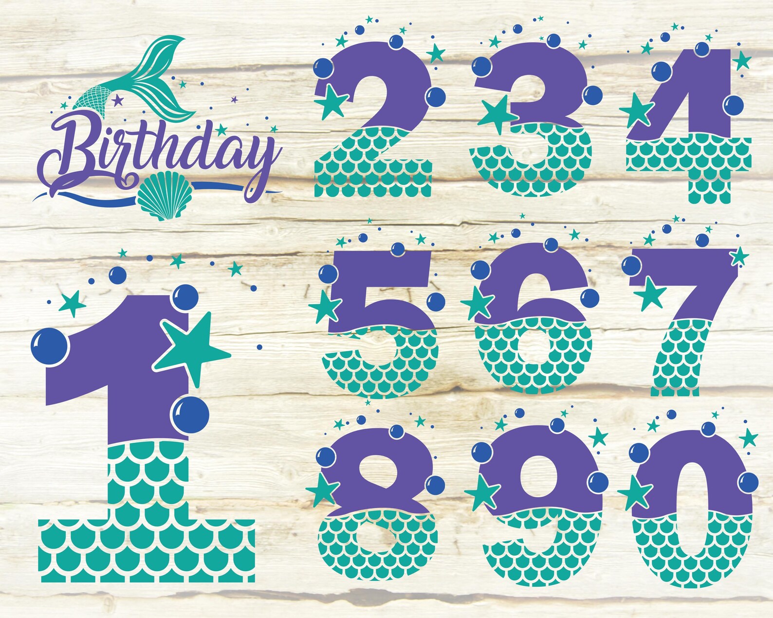 Mermaid Svg Bundle. Mermaid Birthday Svg. Mermaid Girl Bundle | Etsy