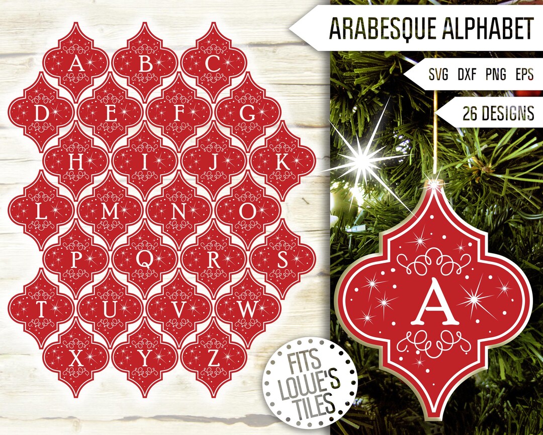 Arabesque Alphabet Svg Bundle. Christmas Ornament Svg. Alphabet Letters ...
