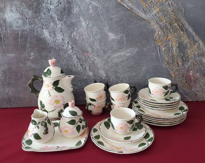 A Beautiful Coffee/tea/breakfast Service From Villeroy & Boch From the Wild Rose Series. for 6 ...