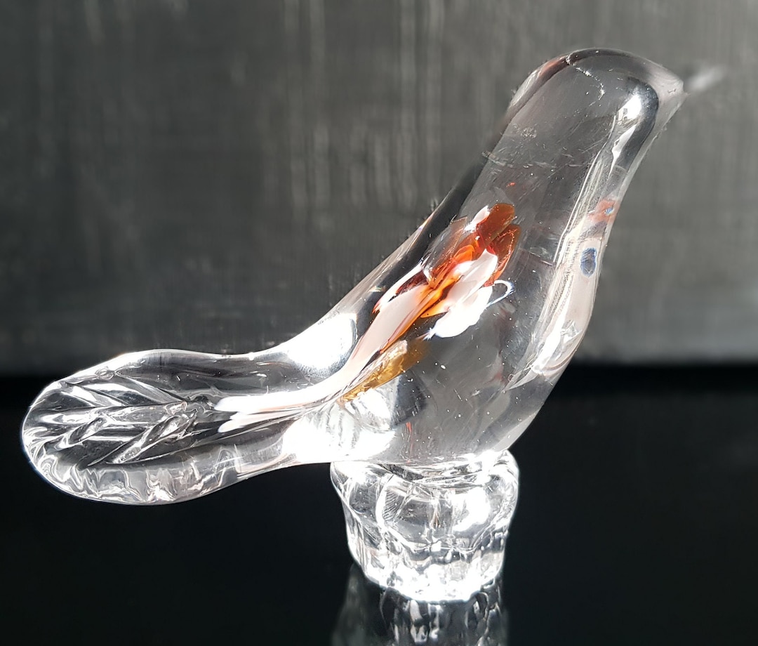 Murano Glass Bird,murano Art Glass Art,glass Bird in Murano Style,amber ...