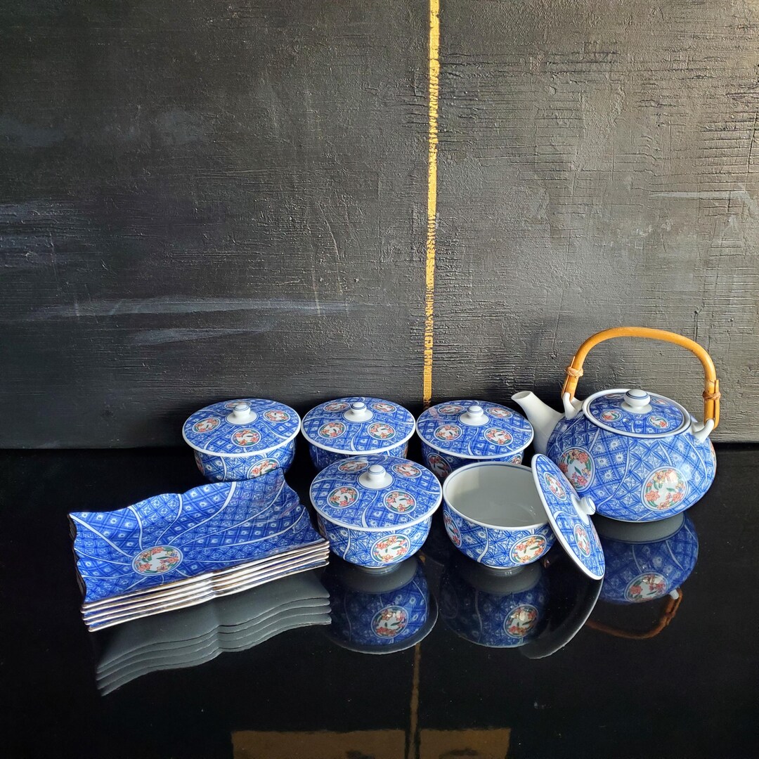 Rare Arita Ware Tea Set, Hand-painted Imari Nishiki Decor, Kyusu Teapot ...