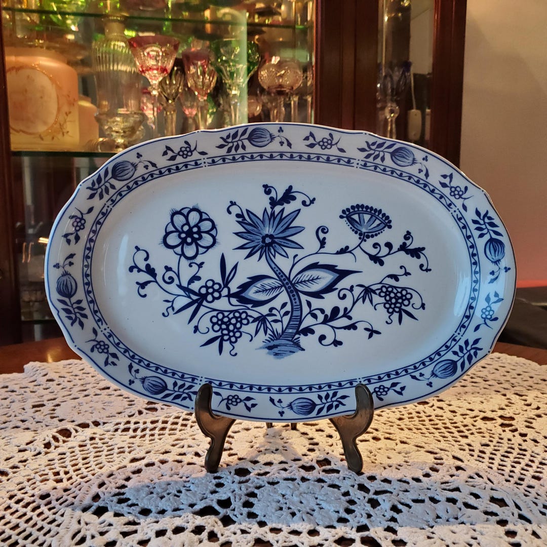 Onion Pattern Porcelain, Oval Serving Plate, Plate, Serving Platter ...