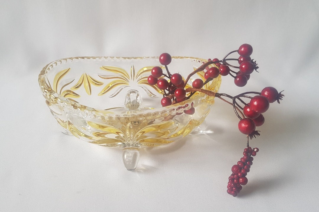 Original Walter Glass Bowl, Melanie Series, Yellow Glass Jardiniere ...