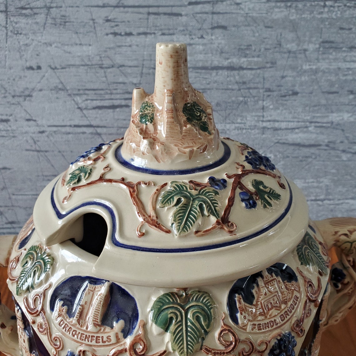 Vintage Gerz Germany Stoneware Punch Bowl/tureen With 8 Cups/jugs ...