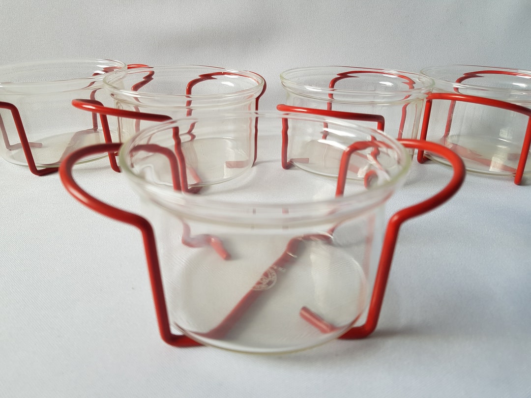 5 X Vintage Casserole Dishes, Bodum Hot Pot Fireproof Glass Bowls ...