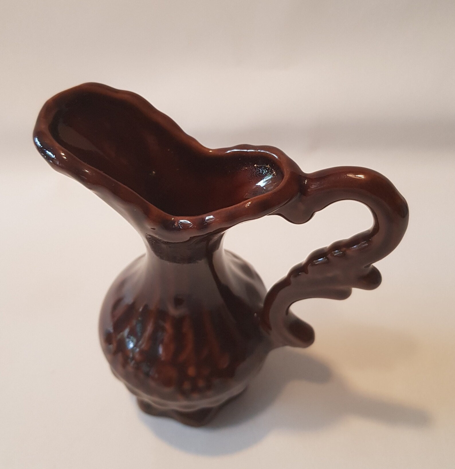 Vintage Polish Ceramic Vase, Brown Glazed, Mid Century, Handmade ...