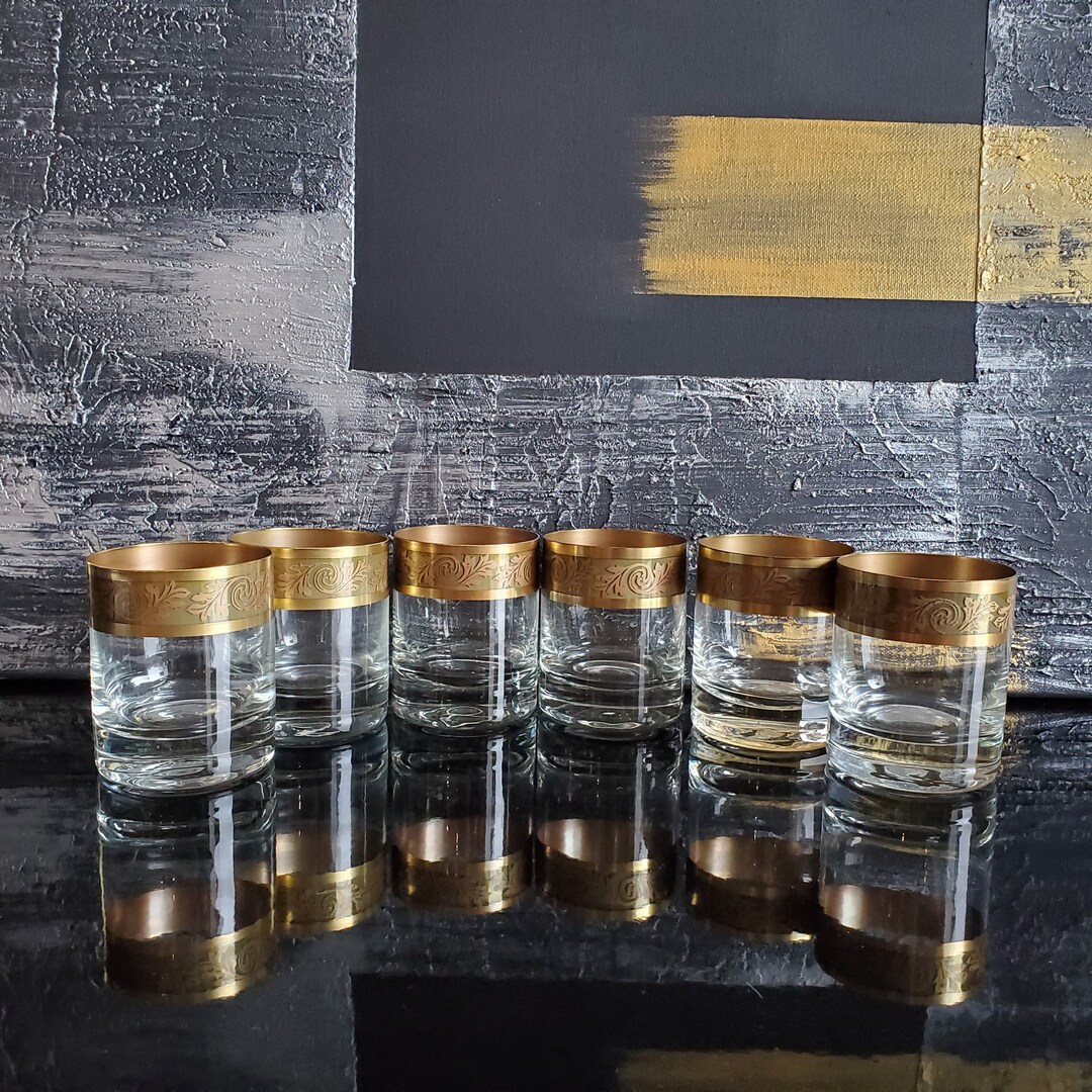 6 Elegant Whiskey Glasses Theresienthal 24K Gold Rim, Minton Gold Rim ...
