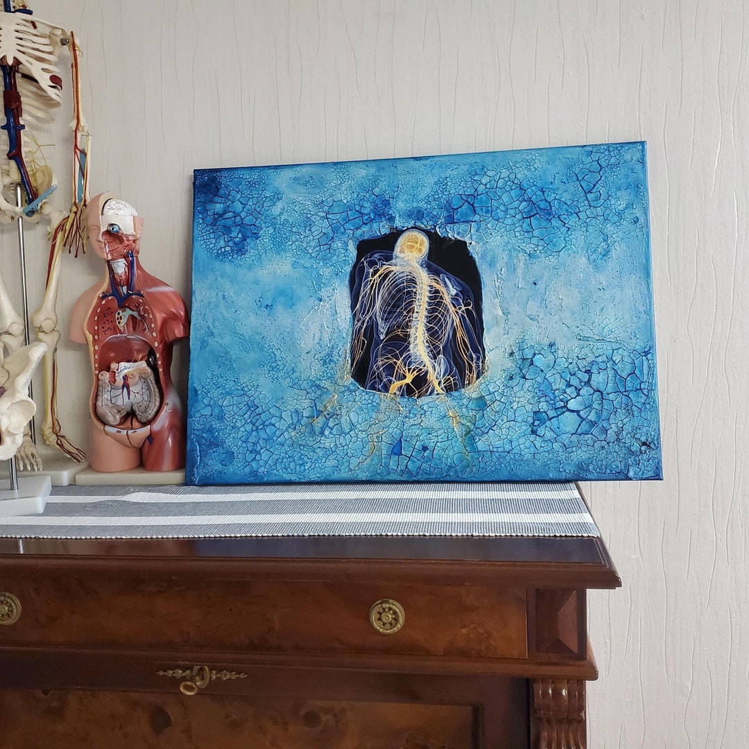 Abstract Painting "the Nervous System, Connection and Inner ...