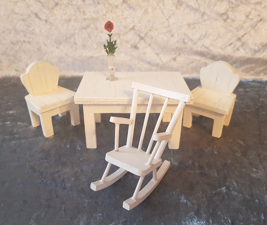 Doll Furniture, Dining Room Dollhouse Furniture, 70s Original Miniature ...