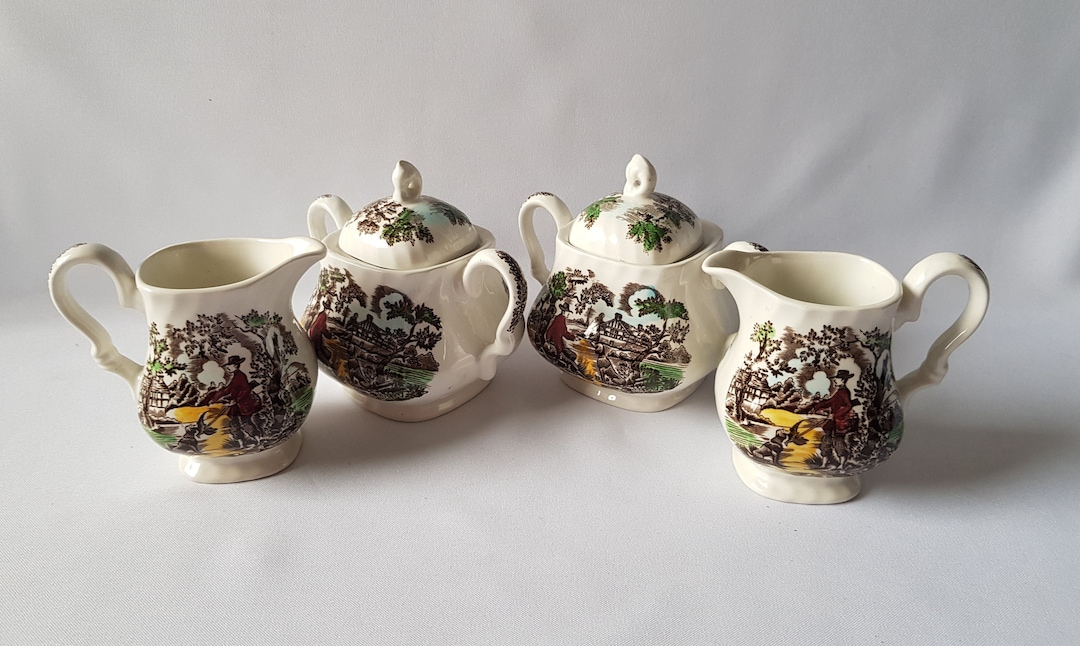 Sugar Bowl, Milk Jug by the Hunter Myott, Made in England, Multicolor ...