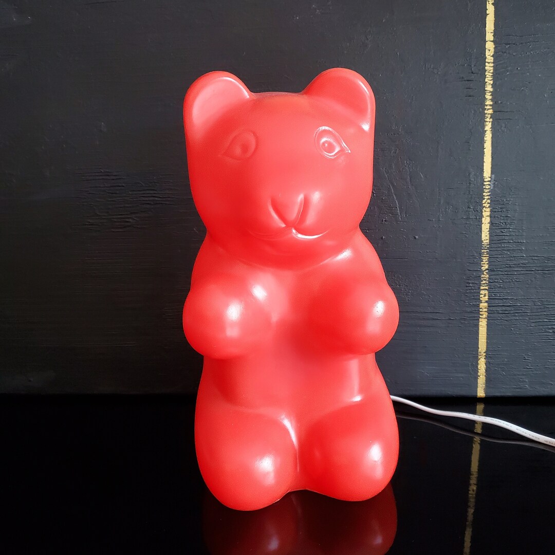 Red Gummy Bear Bedside Lamp, Children's Room Lamp, Teddy Bear Lamp ...
