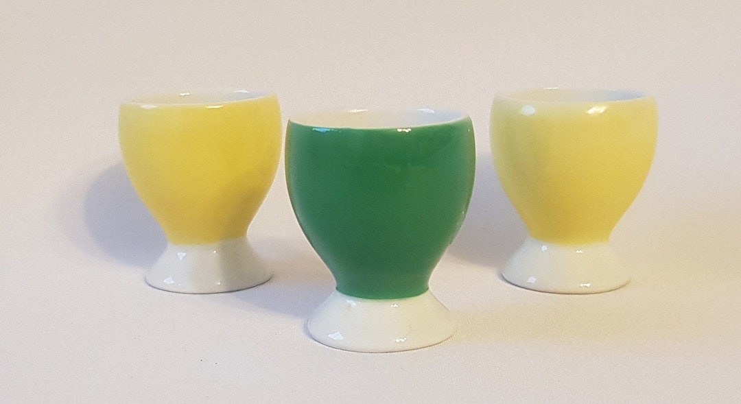 Vintage 3 Egg Cups, Porcelain Chodziez From Poland, 60s-70s Porcelain ...