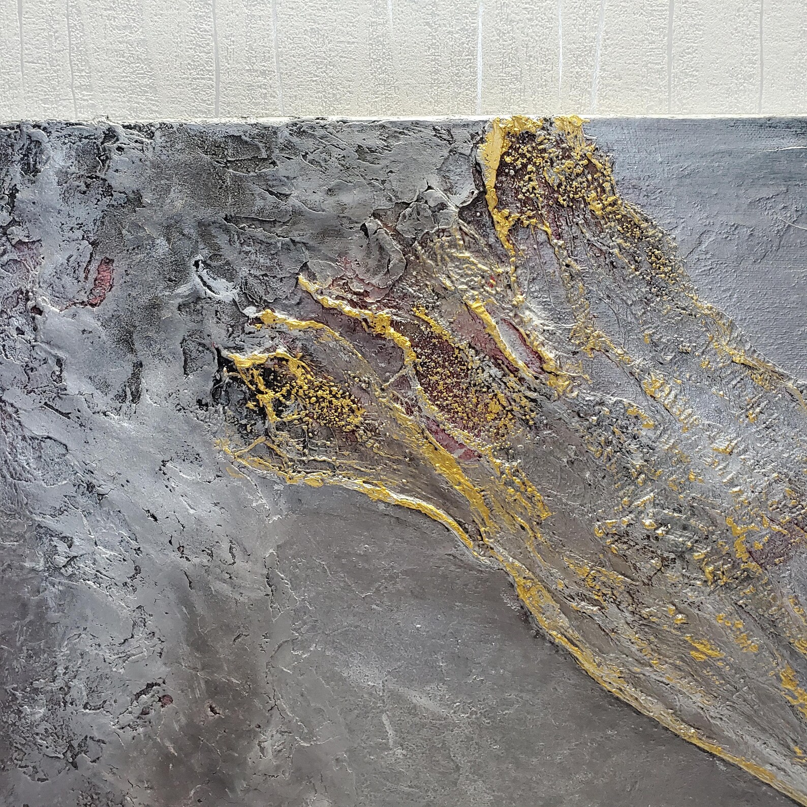 Very Large Abstract Acrylic Painting "the Golden Path", Abstract ...