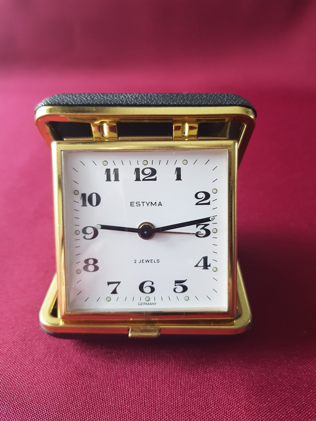 Vintage Reisewecker Estyma, 2 Jewels, Germany, travel alarm clock,alte ...
