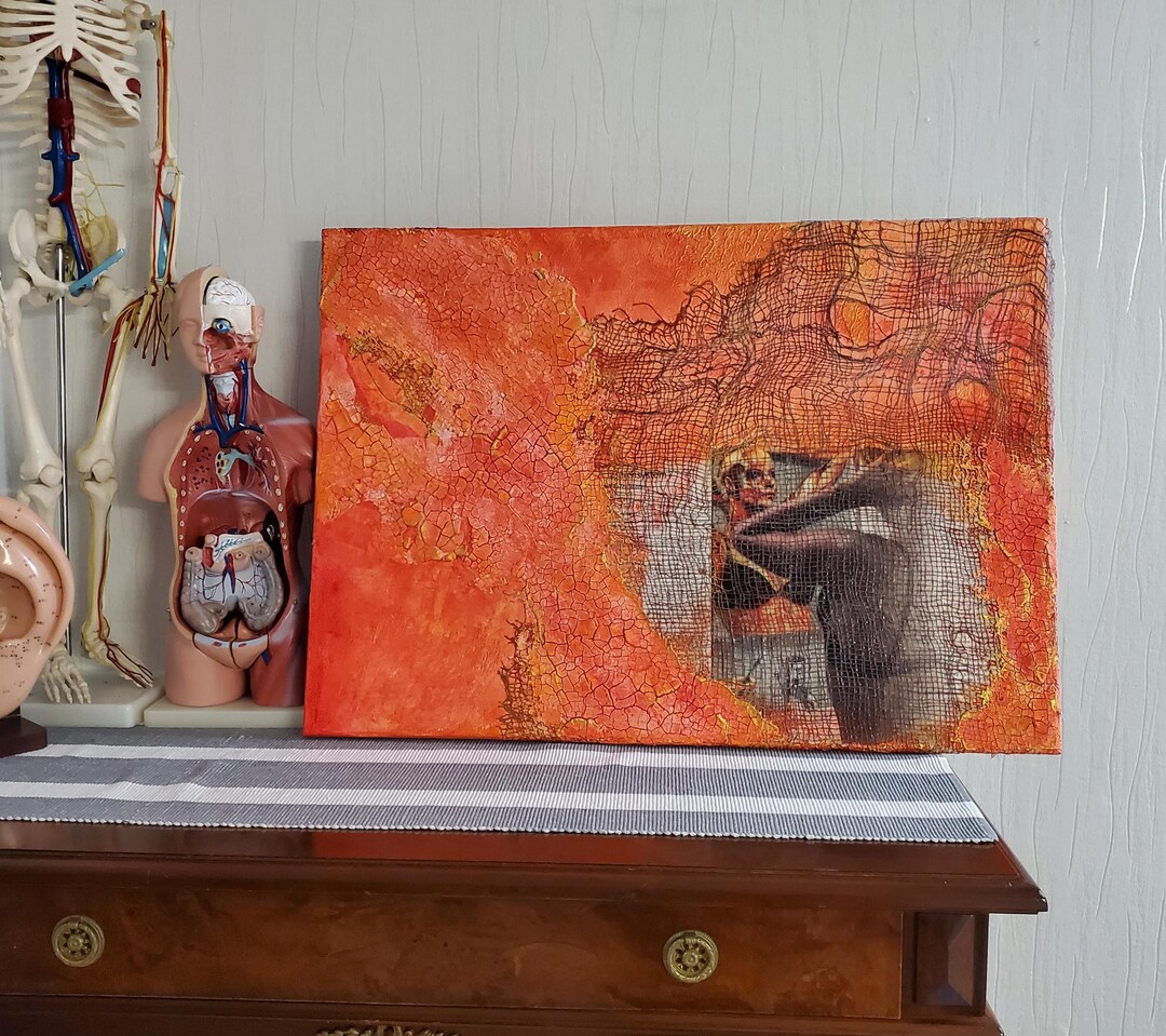 Abstract Painting, Collage, Acrylic Painting, Structural Picture With ...