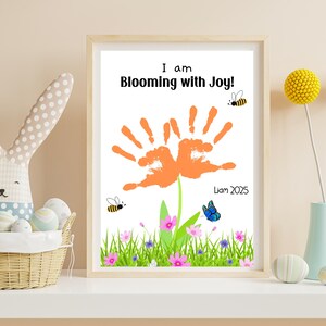Spring Handprint Printable, Positive Affirmation Print, Garden Flowers ...