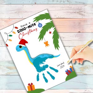 Christmas Handprint, Dinosaur Handprint Art, Christmas Arts and Crafts ...
