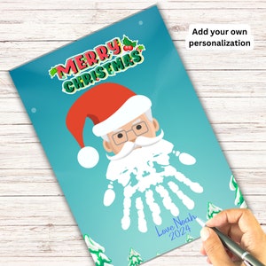 Santa Handprint Art Activity, Christmas DIY Craft, Toddler Preschool ...