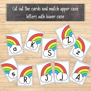 Alphabet Matching Flashcards Activity, Montessori Educational Game, ABC ...