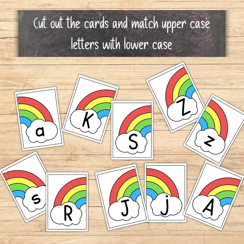 Alphabet Matching Flashcards Activity, Montessori Educational Game, ABC ...