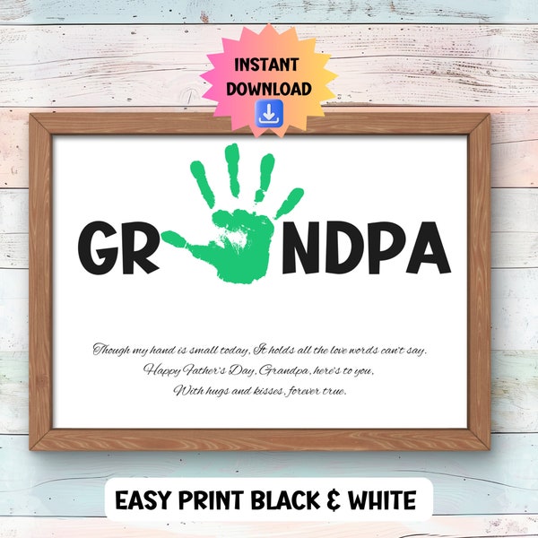 Fathers Day Hand Print Art - Etsy