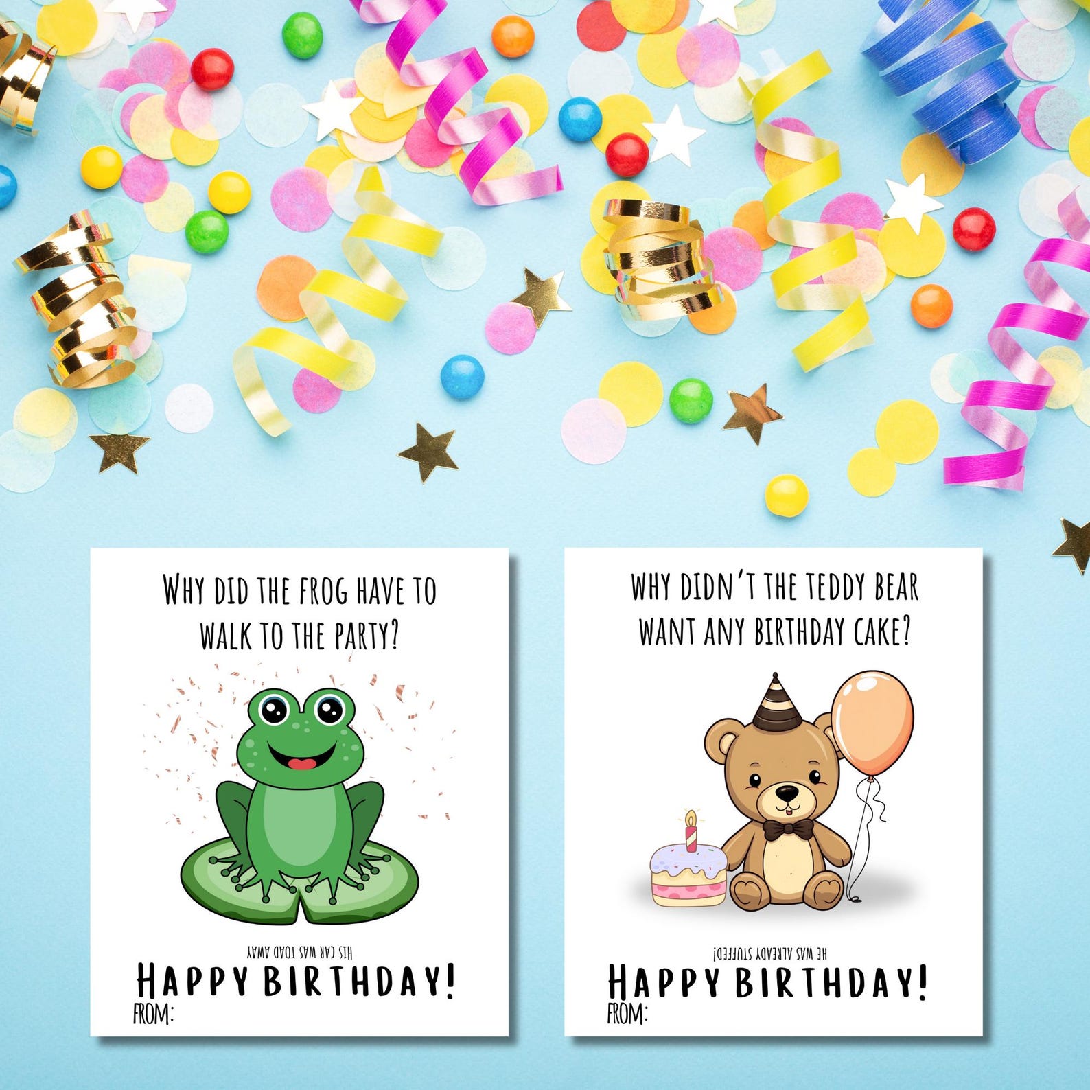 Birthday Cards Printable, Funny Joke Cards Bundle, Humorous Gift Tags ...