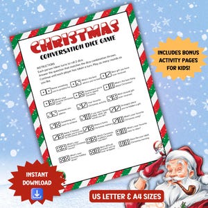 Conversation Starters Dice Game, Table Talk Ice-breaker, Christmas ...