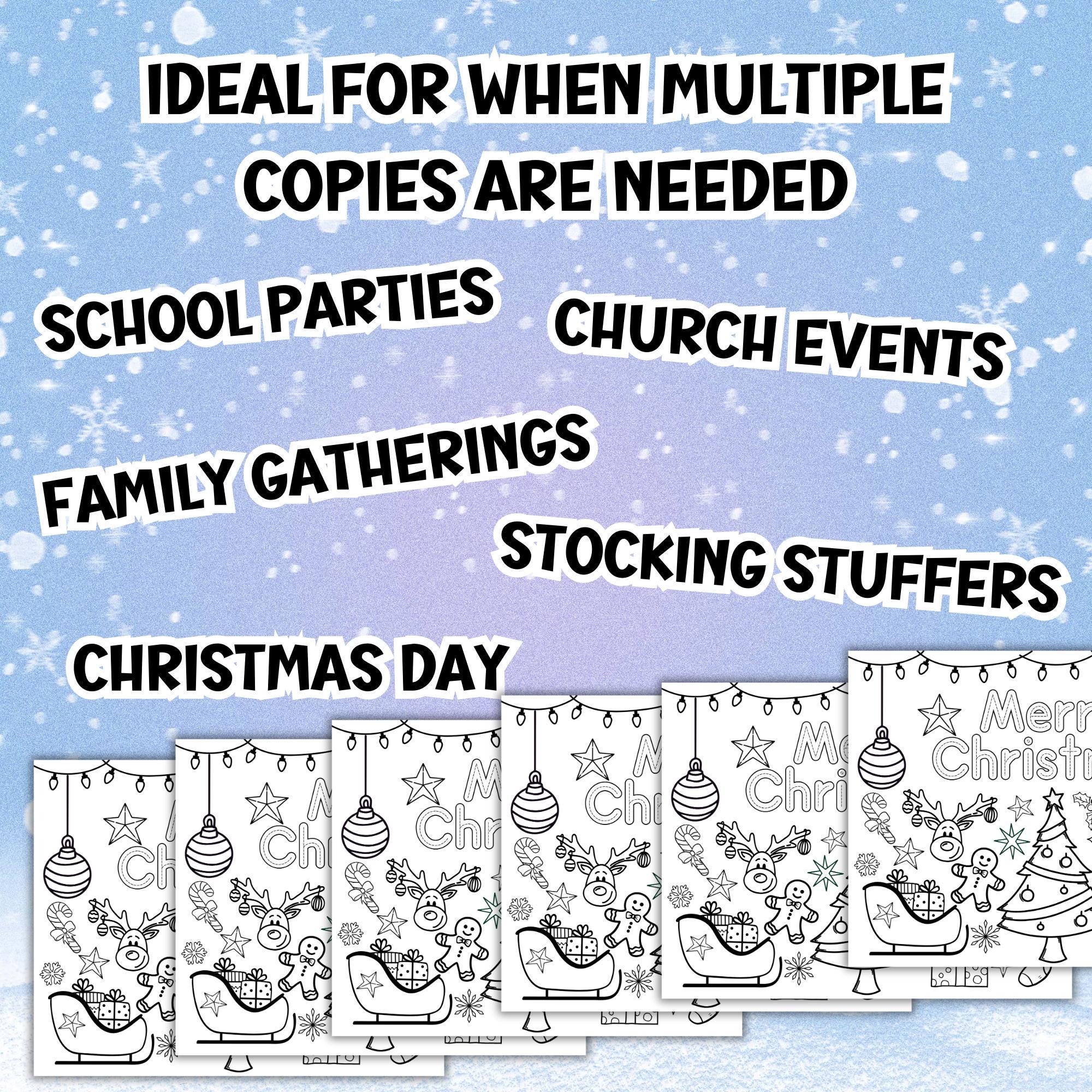 Christmas Coloring Activity Sheet, Party Table Placemat Decor for Kids ...