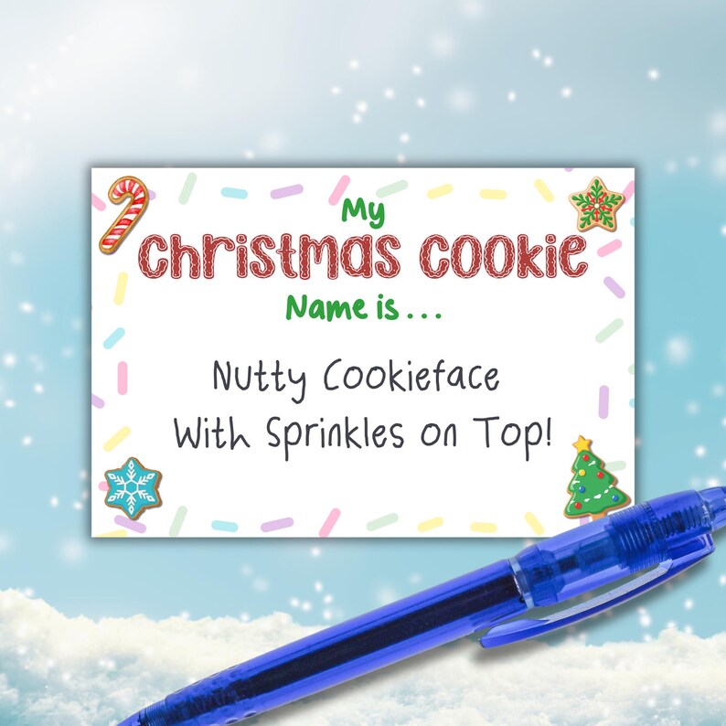 Christmas Cookie Name Game, Xmas Printable Name Generator for Kids ...