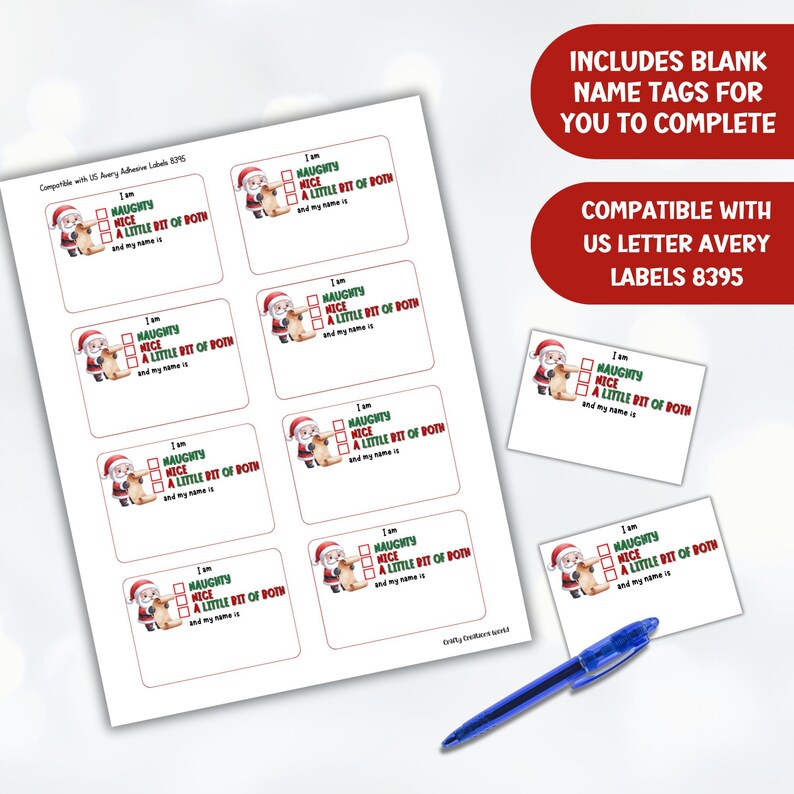 Naughty or Nice Name Game, Funny Santa's List Printable, Christmas Name ...